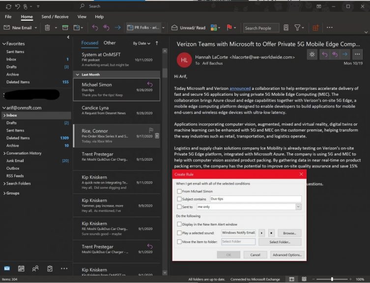 How-to set up rules in Outlook on Windows 10 to clean up and organize ... How-to set up rules in Outlook on Windows 10 to clean up and organize ...